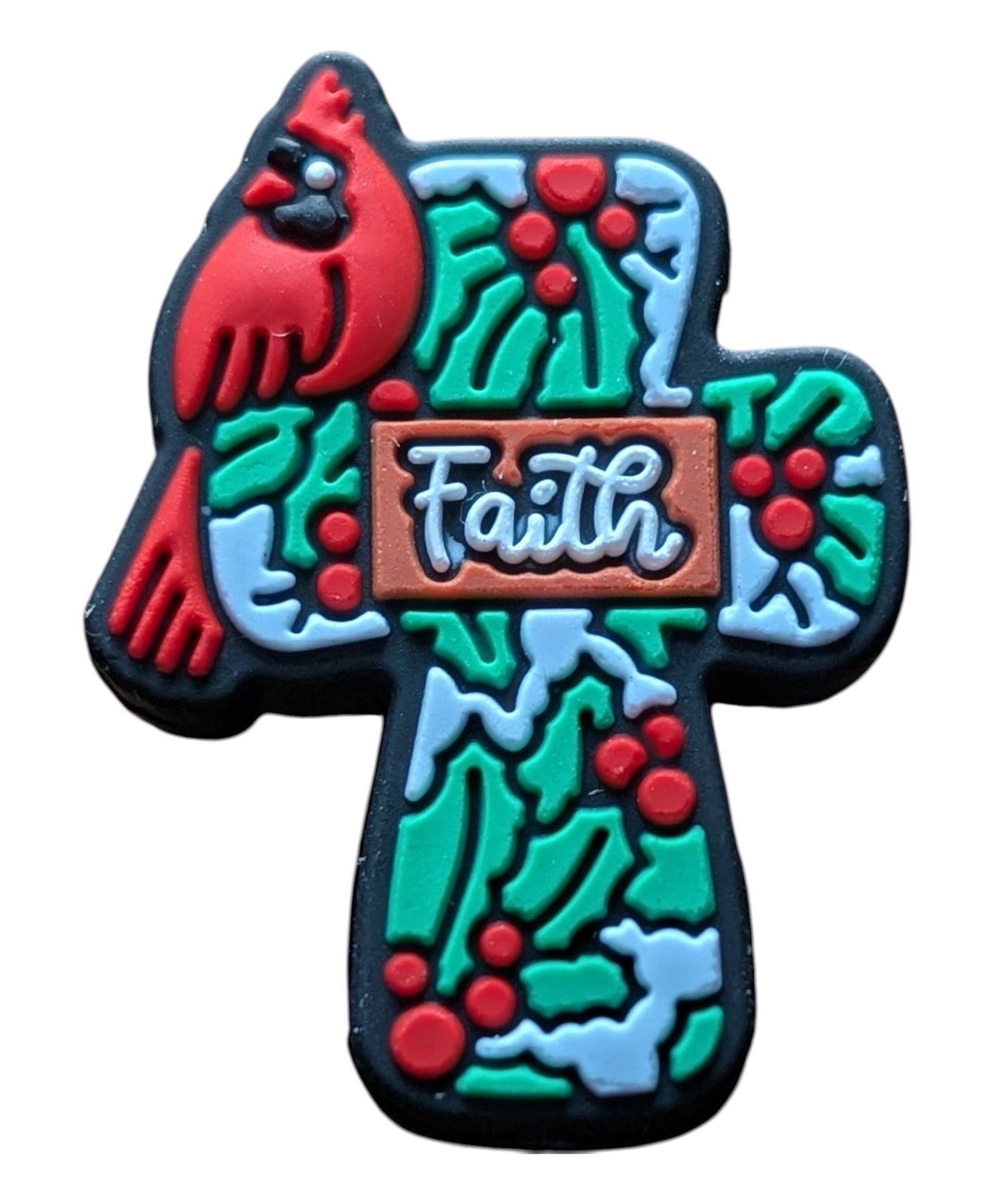 Faith Cross with Cardinal – Lemonberries Focal Beads